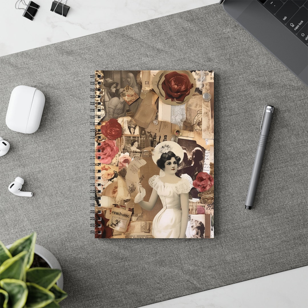 Vintage Collage Notebook | Aesthetic Notebook | 2YK Notebook | Spiral ...