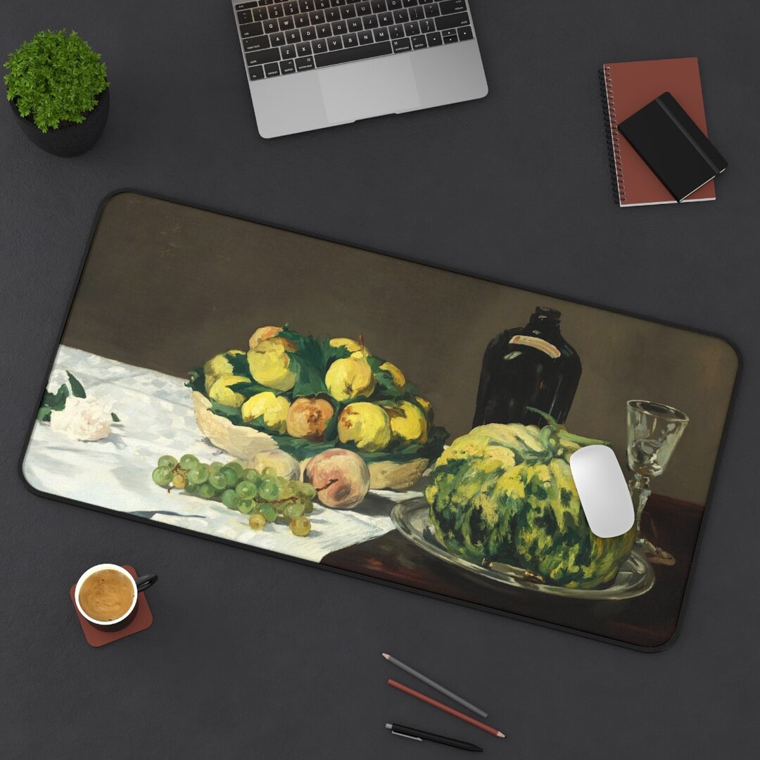 Still Life Desk Mat, Grape Desk Mat, Boho Desk Mat, Large Desk Pad ...