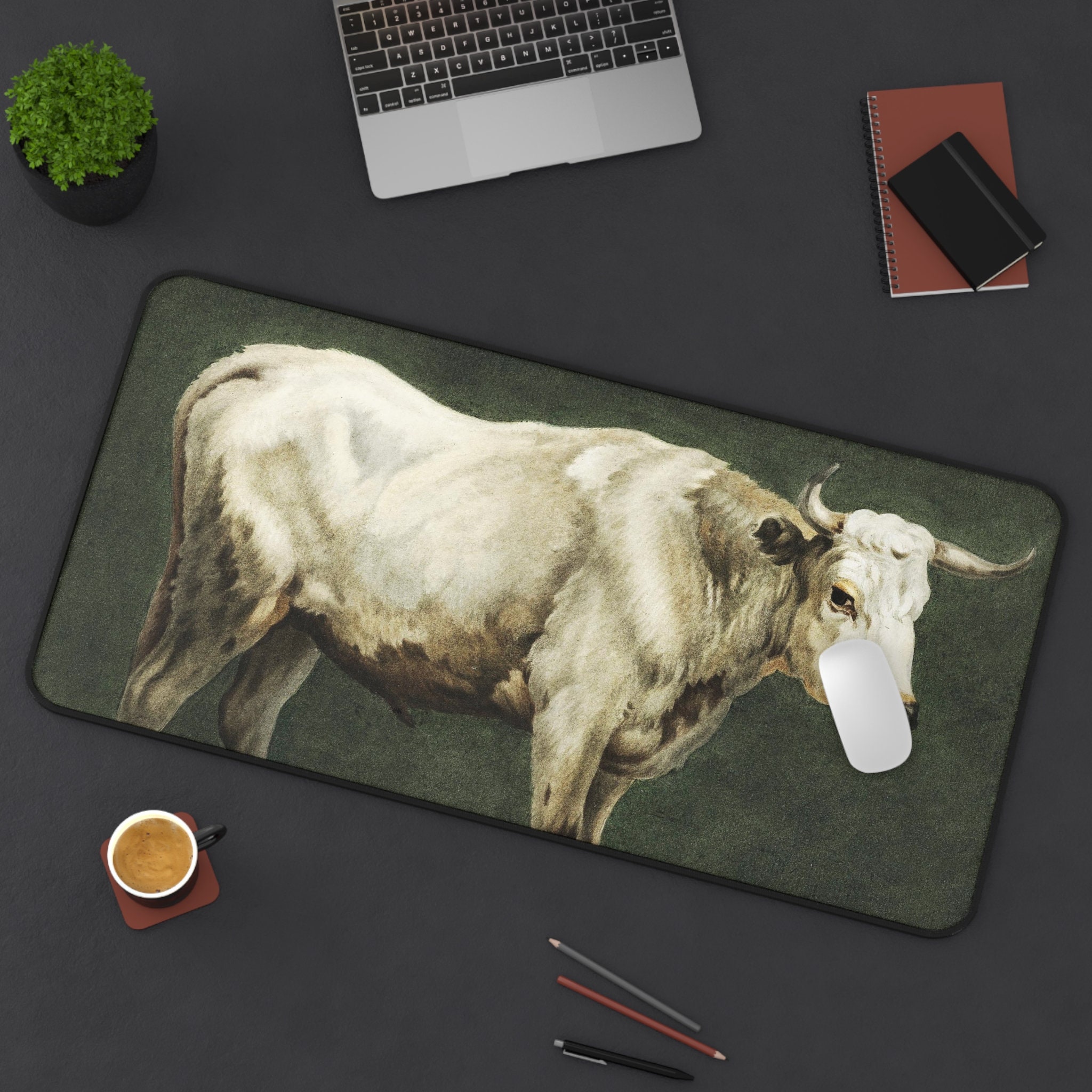 Bull Desk Mat, Cow Desk Mat, Extra Large Desk Pad, Extended Mousepad ...
