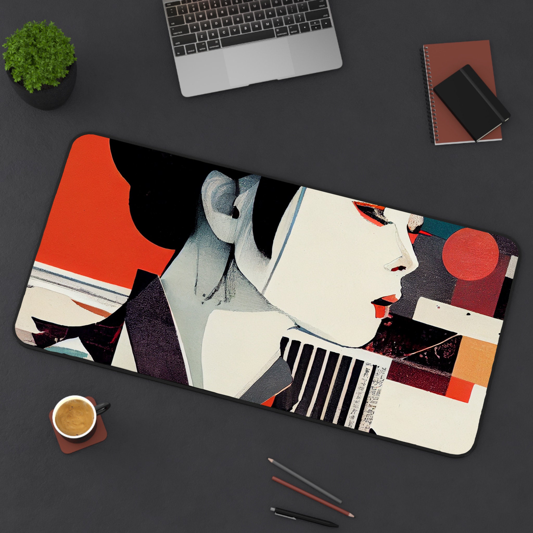 Japanese Desk Mat Geisha Desk Mat Mouse Pad XXL Desktop - Etsy