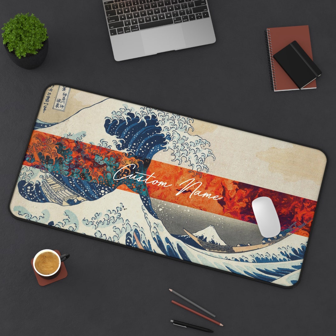 Personalized Desk Mat, Japanese Custom Gift, Custom Name Desk Mat ...