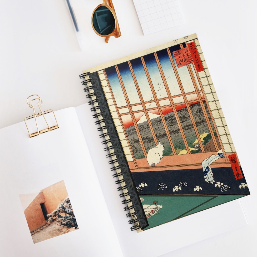 Japanese Notebook, Utagawa Hiroshige Notebook, Japanese Cat Art, Spiral ...
