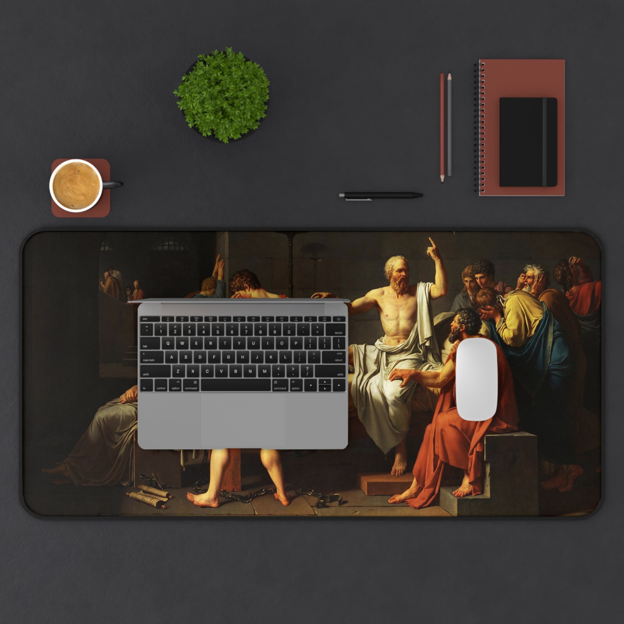 Art Desk Mat, Jacques Louis David, Socrates Art, Extra Large Desk Pad ...