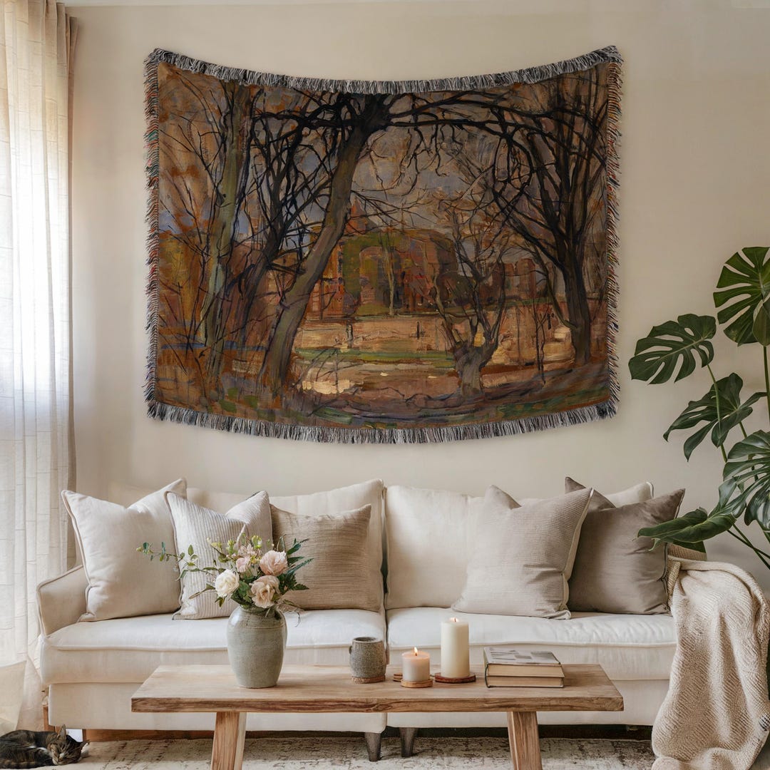 Piet Mondrian Spring Sun Lentezon Castle Ruin Brederode Woven Blanket ...