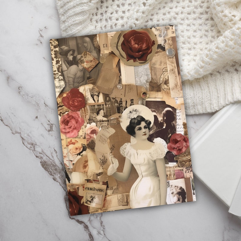 Vintage Collage Notebook | Aesthetic Notebook | 2YK Notebook | Spiral ...