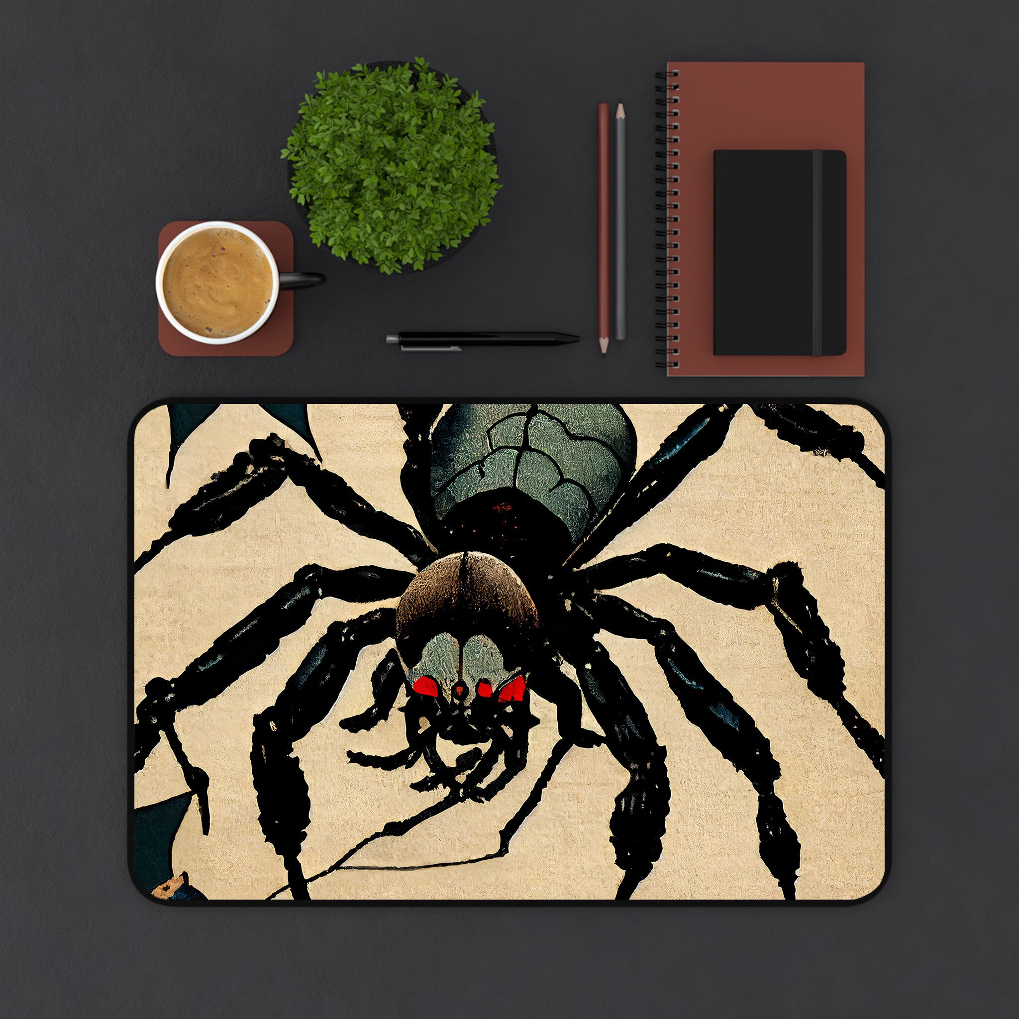 Spider Desk Mat | Japanese Desk Mat | Japanese Desk Mat | Ukiyo-e Desk ...