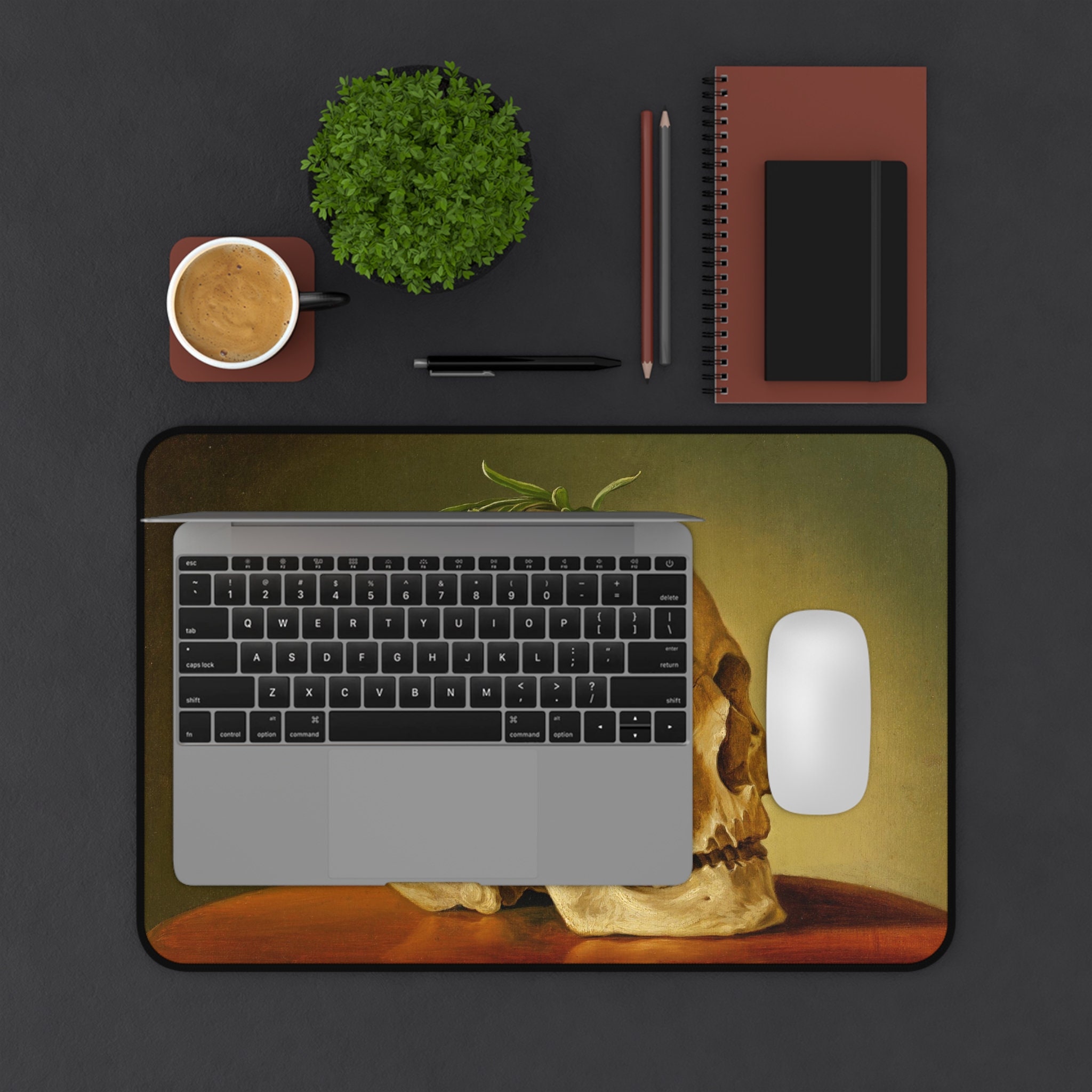 Skull Desk Mat Gothic Desk Mat Dark Mousepad Gothic Art - Etsy