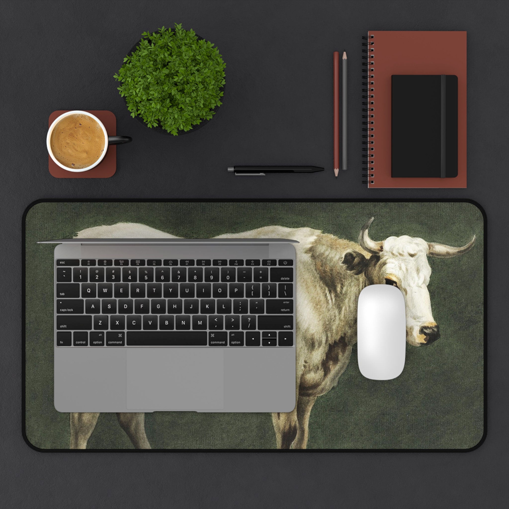 Bull Desk Mat, Cow Desk Mat, Extra Large Desk Pad, Extended Mousepad ...