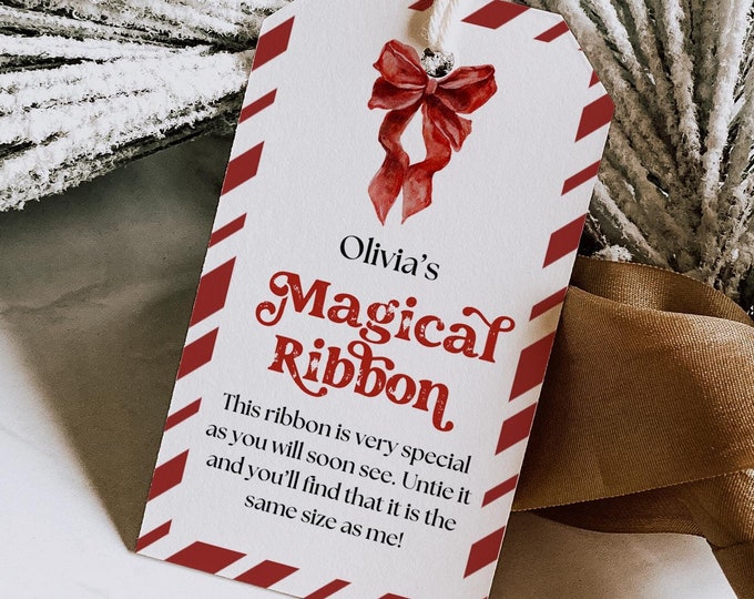 Height Keepsake Ornament Tag: Ribbon Growth Tracker (digital Download ...