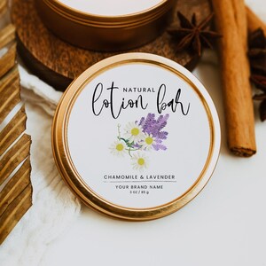 Editable Lotion Bar Label Template, DIY 3" Round 2" Round Product ...