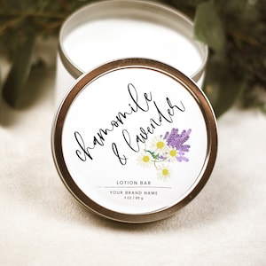 Editable Lotion Bar Label Template, DIY 3" Round 2" Round Product ...