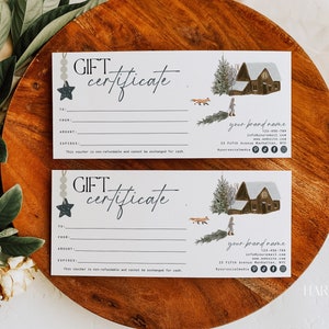 Editable Holiday Gift Voucher Certificate Template, Customizable ...
