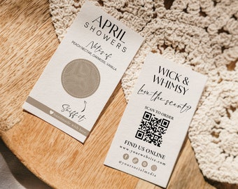 Candle Scent Card Template, Scent Tester Card, Editable Wax Melt ...