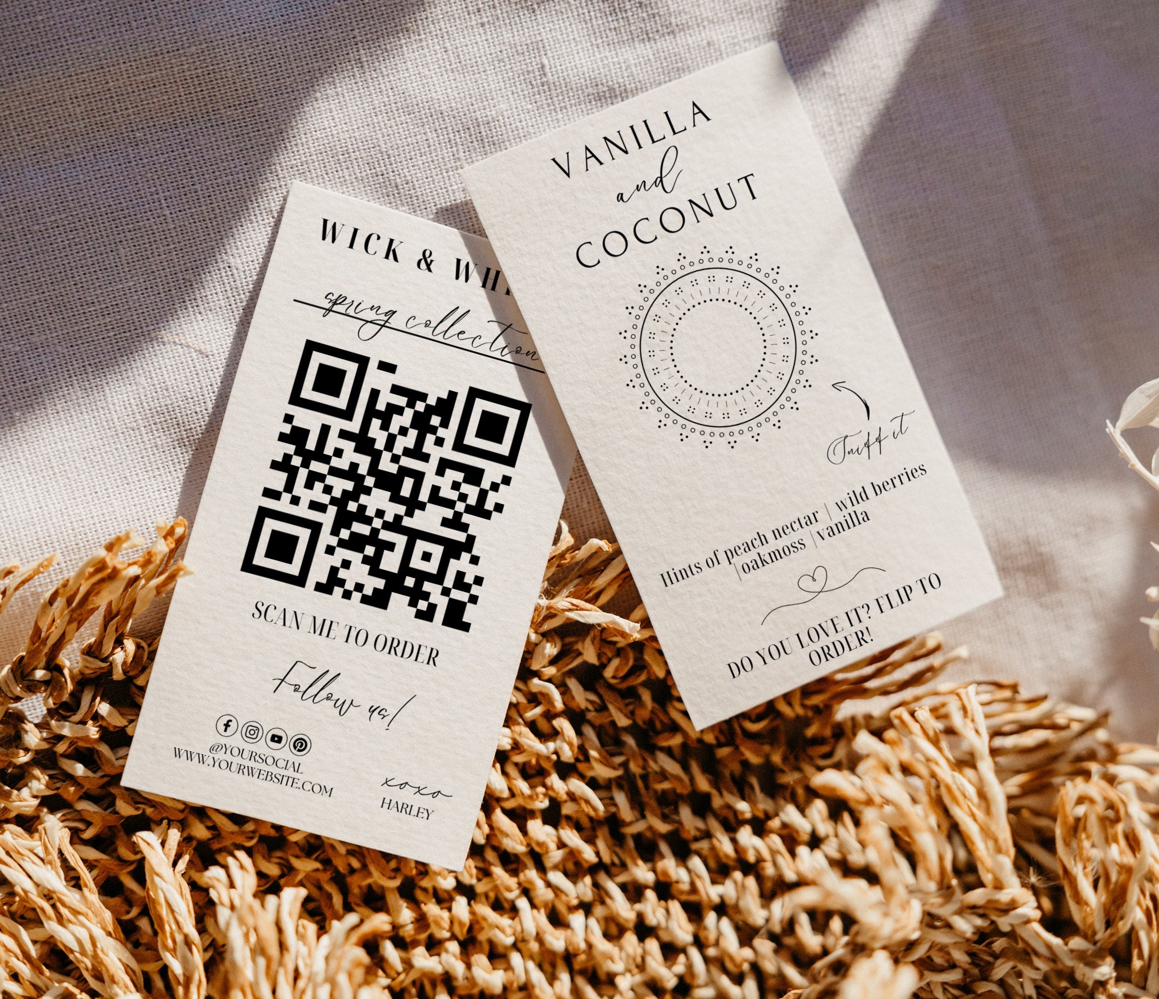 Candle Scent Card Template, Editable Business Tester Card, Wax Melt ...