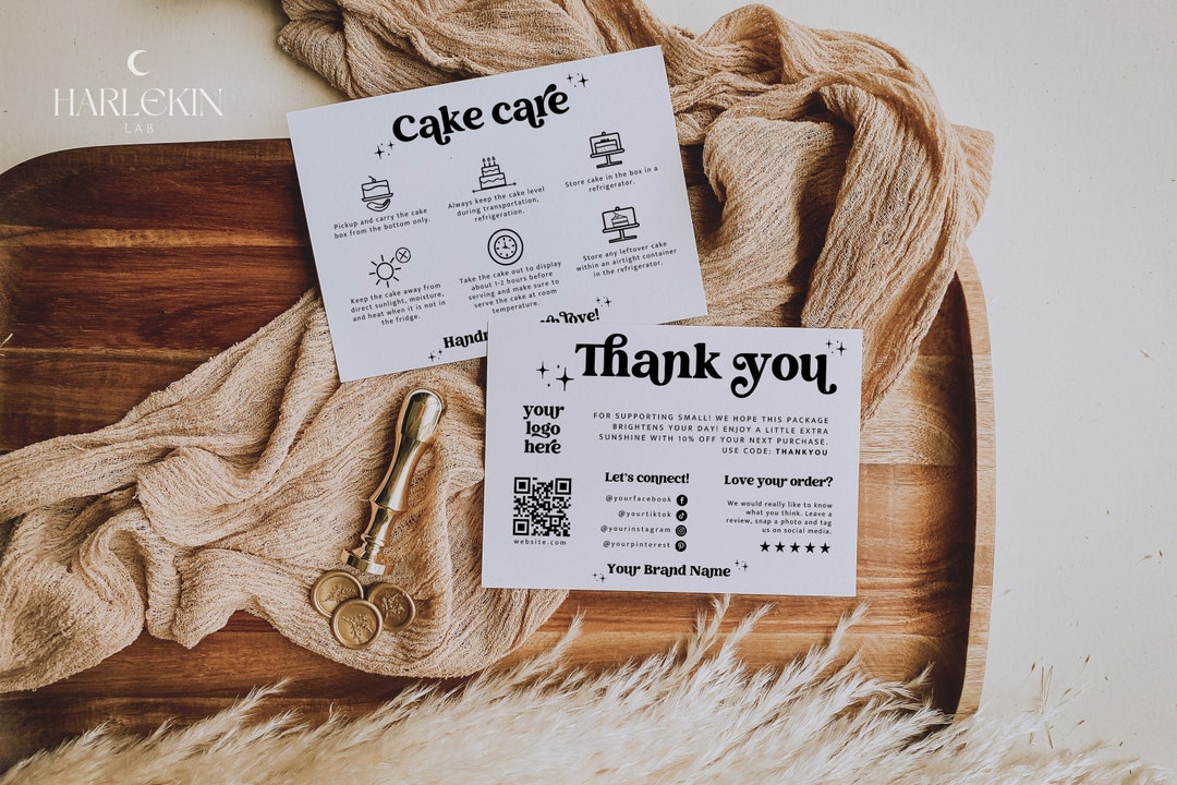 Editable Cake Care Card, DIY Wedding Cake Care Guide Cards, Printable ...