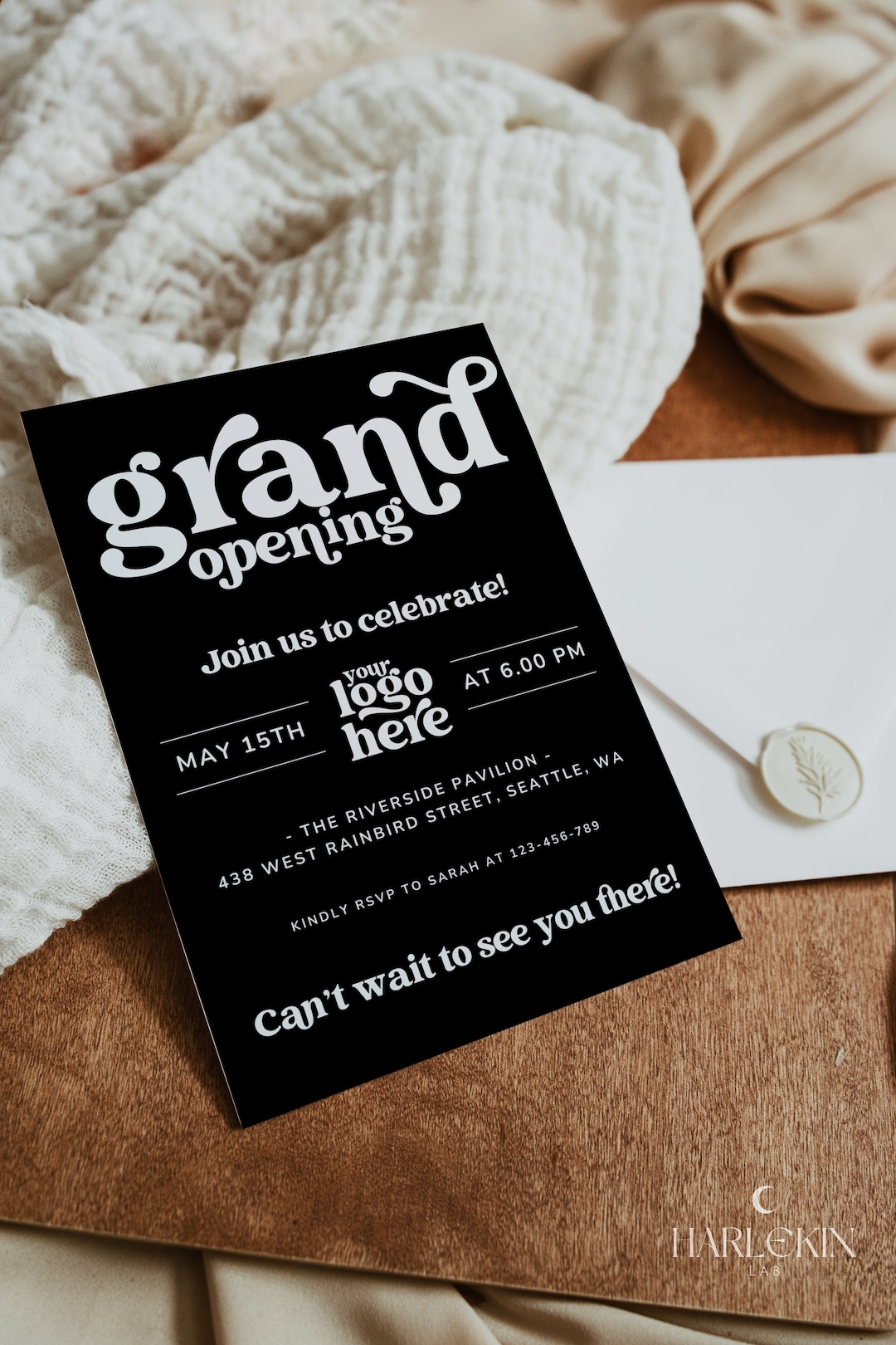 Trendy Grand Opening Business Invitation Template, DIY Modern Special ...
