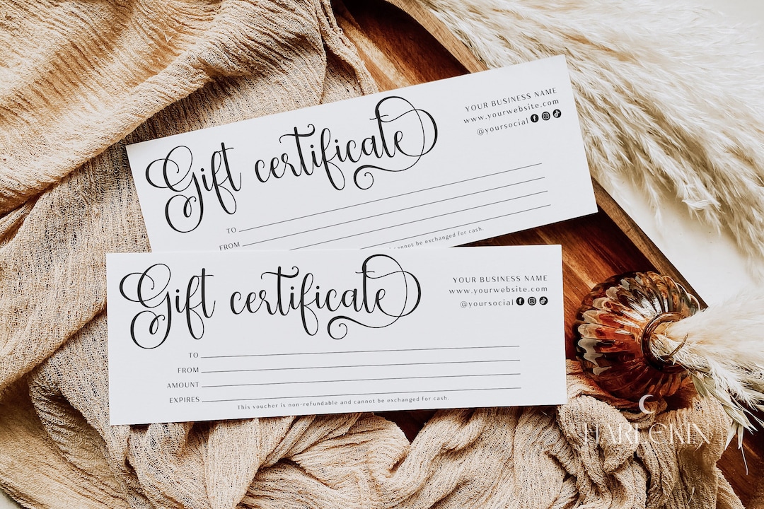 Editable Gift Voucher Certificate Template, Customizable Unique Gift ...