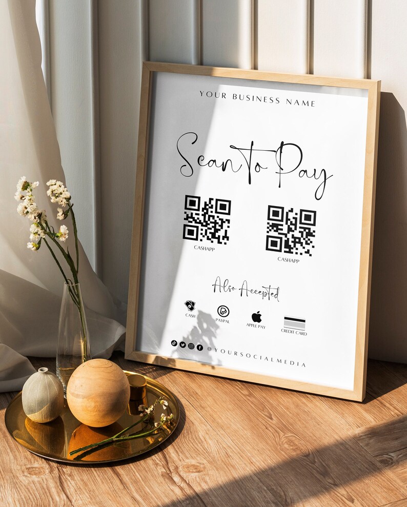 Printable QR Code Sign Customizable Scan to Pay Sign Cashapp - Etsy