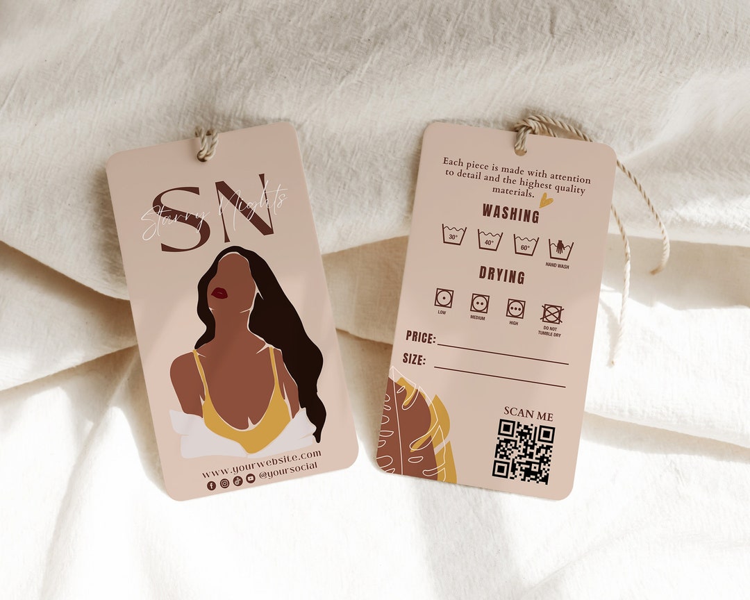 Editable Business Price Tag Template, Washing Instructions Tags ...