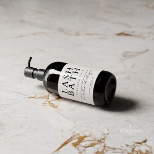Editable Lash Bath Label Template, DIY Wrap Eyelash Cleanser Foam Label ...