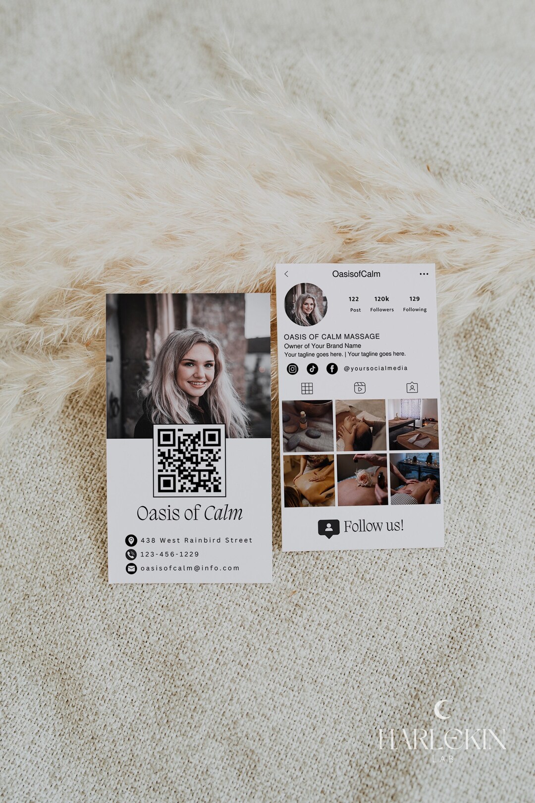 Printable Instagram Style Business Card With QR Code, Name Card ...