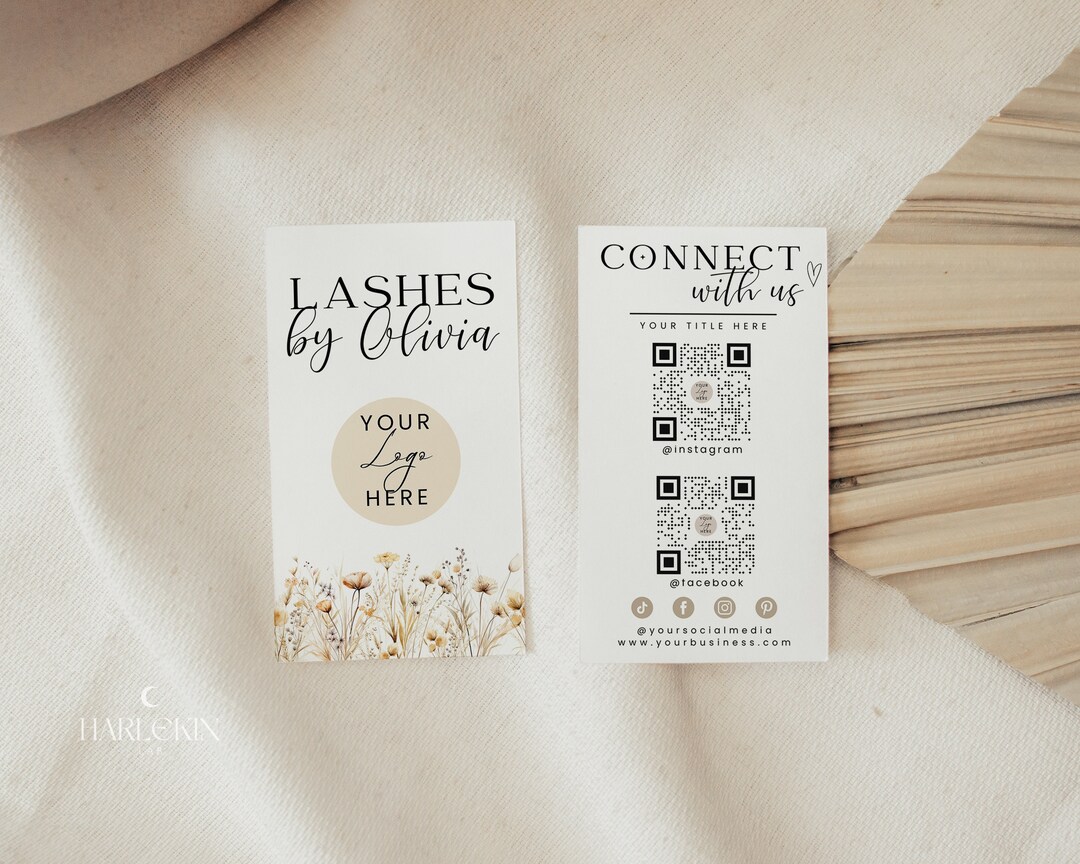 Editable Business Card With QR Code, Printable Name Card Template With ...