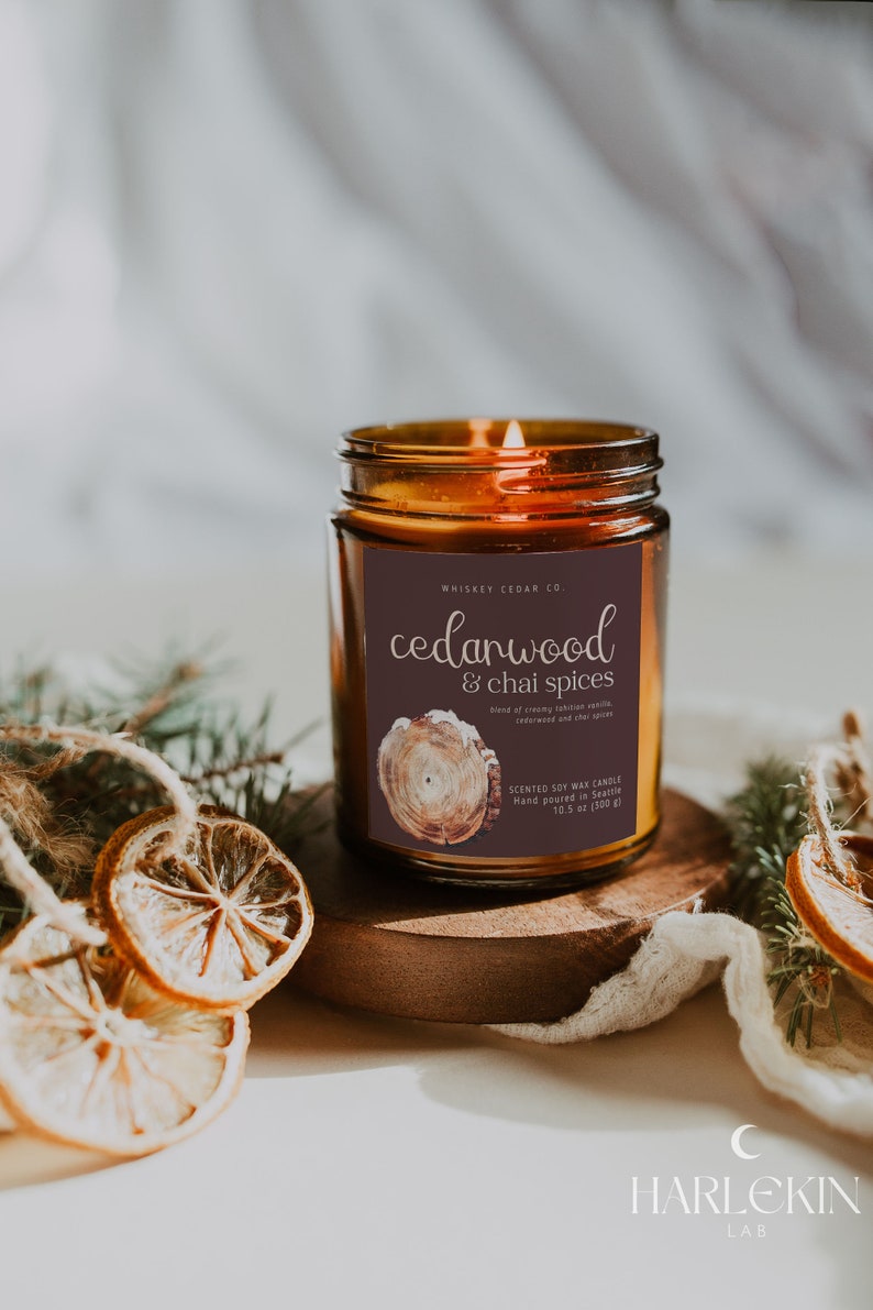 Editable Winter Candle Label, Customizable Canva Template, DIY Trunk Seasonal Business Sticker ...