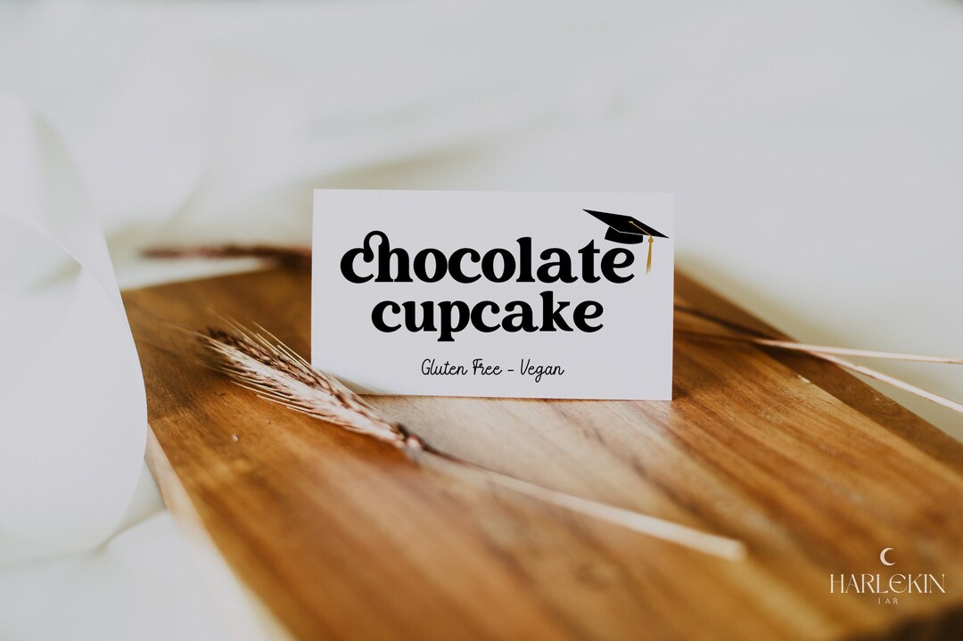 Modern Graduation Food Card Template, Printable Tent Cards, Graduation ...