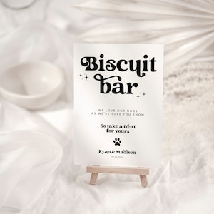 Doggie Biscuit Bar Template, Editable Wedding Dog Treats Sign, Doggie ...