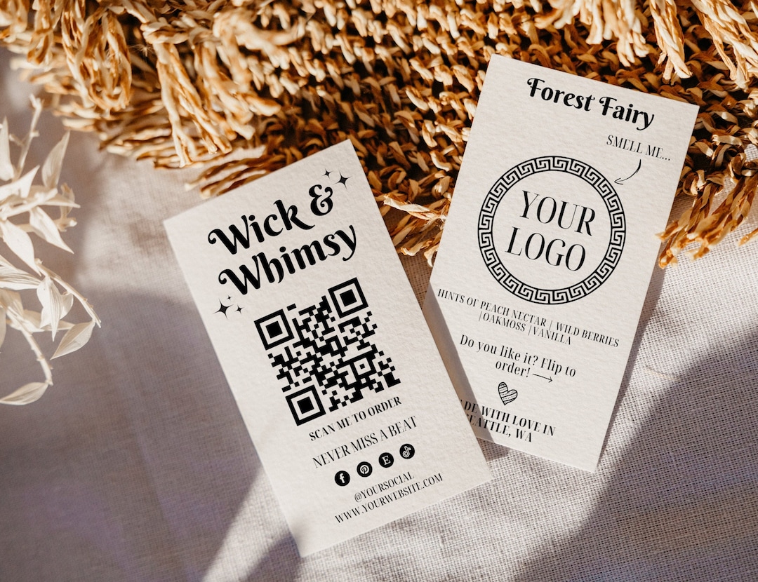 Retro Candle Scent Card Template, Editable Business Tester Card, Wax ...