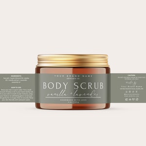Editable Bath Body Scrub Label, DIY Bath Soak Salt Canva Template, Wrap ...