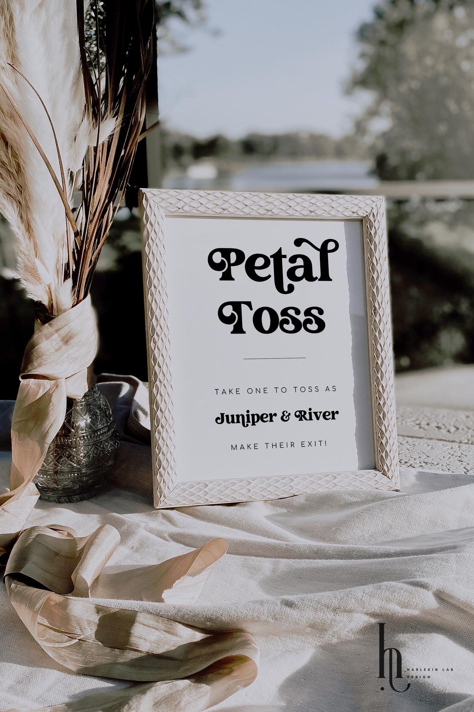 MIRAY Petal Toss Sign Template, Wedding Flower Toss Sign, Editable ...