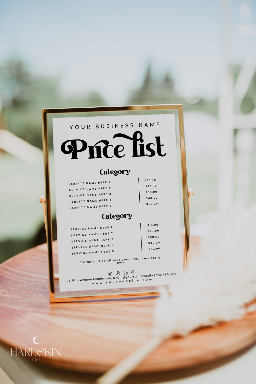 Editable Retro Vendor Price List, DIY Printable Salon Price Sheet ...