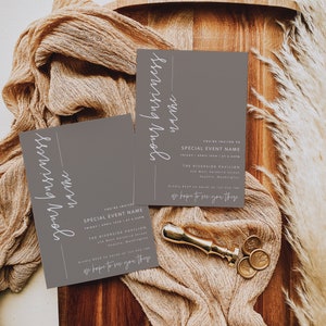 Boho Business Invitation Template, DIY Special Event Invitation, You're ...