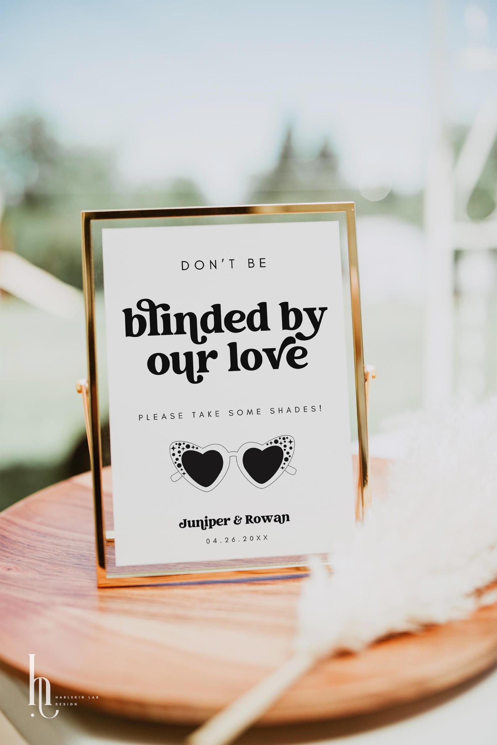 MIRAY Don't Be Blinded by Our Love Sign Template, Wedding Sunglasses ...