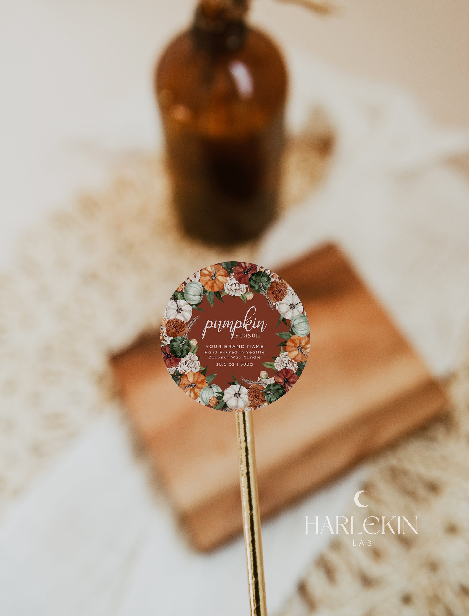DIY Autumn Candle Label, Customizable Canva Template, Editable Fall ...