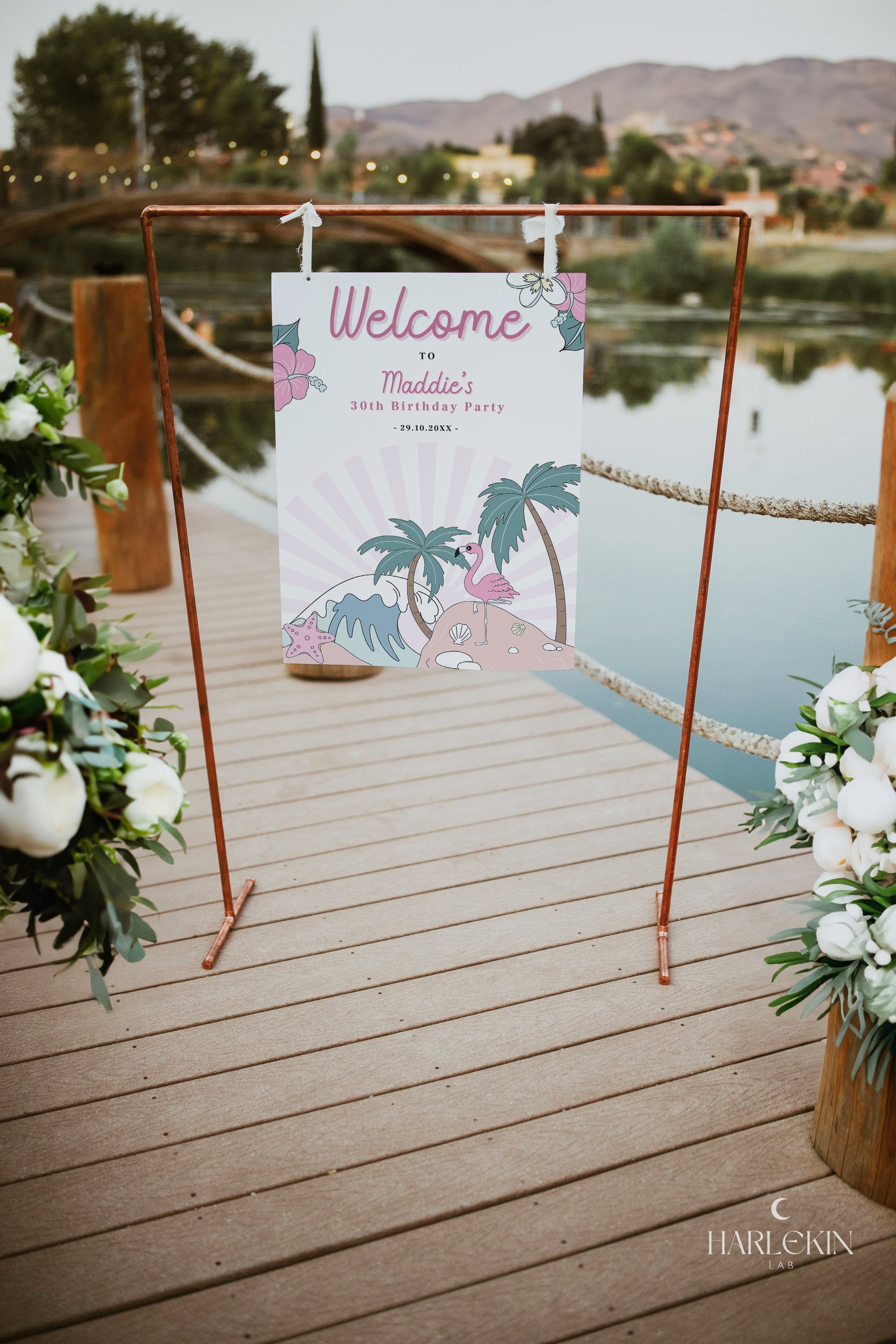 Editable Any Age Beach Birthday Party Decor Welcome Sign, DIY Printable ...