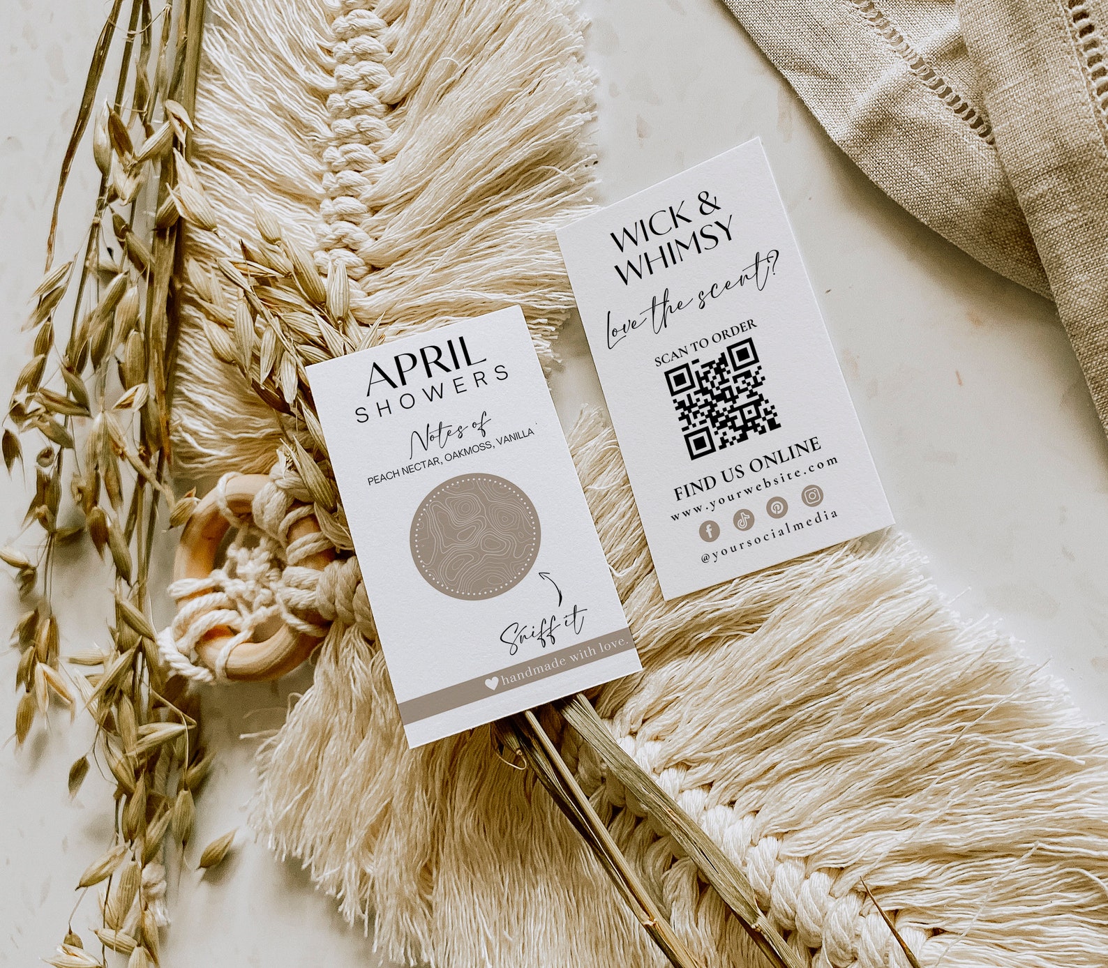 Candle Scent Card Template, Editable Business Tester Card, Wax Melt ...