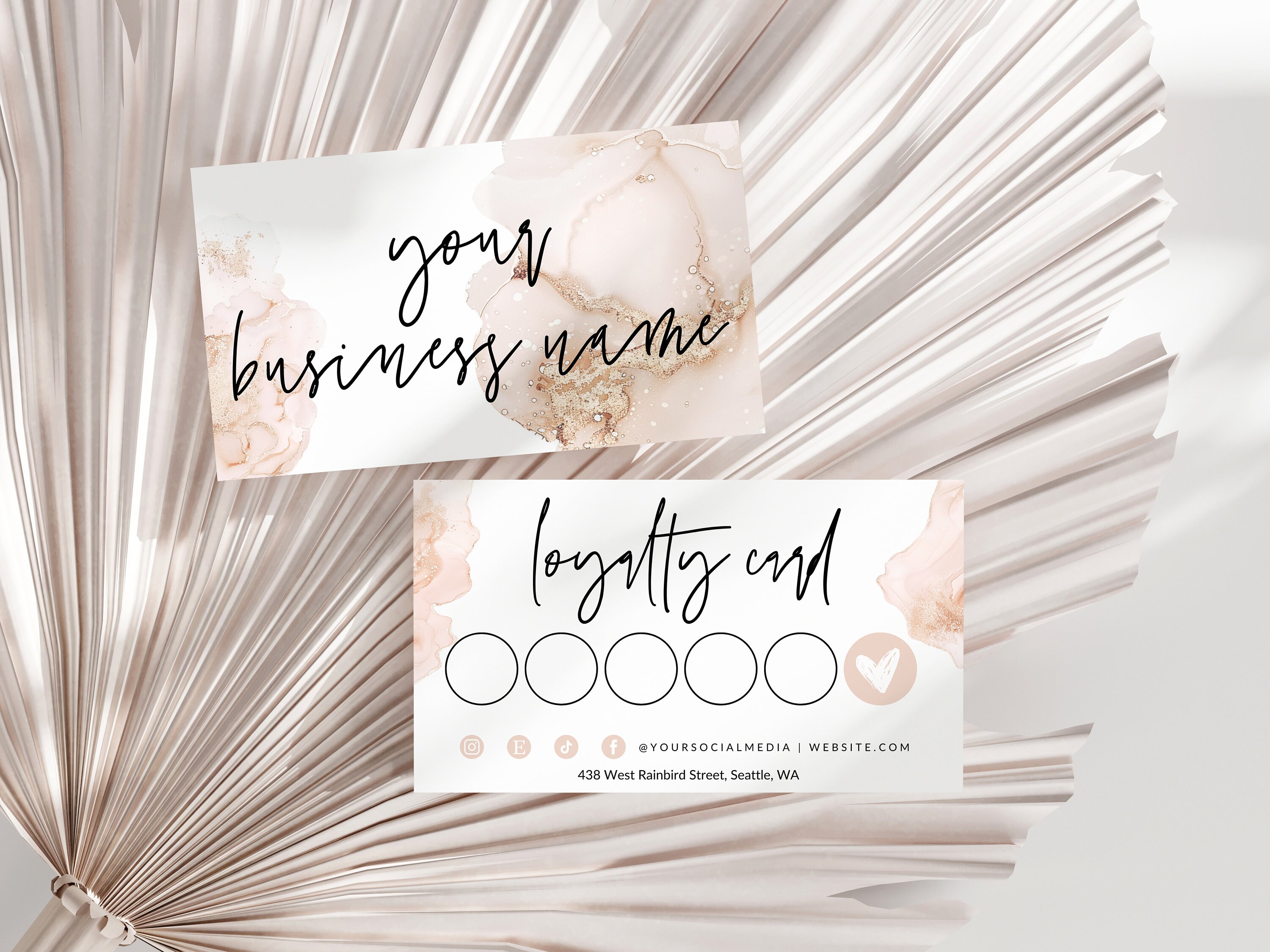 Editable Loyalty Card Template, Modern Customer Card, Printable Rewards ...
