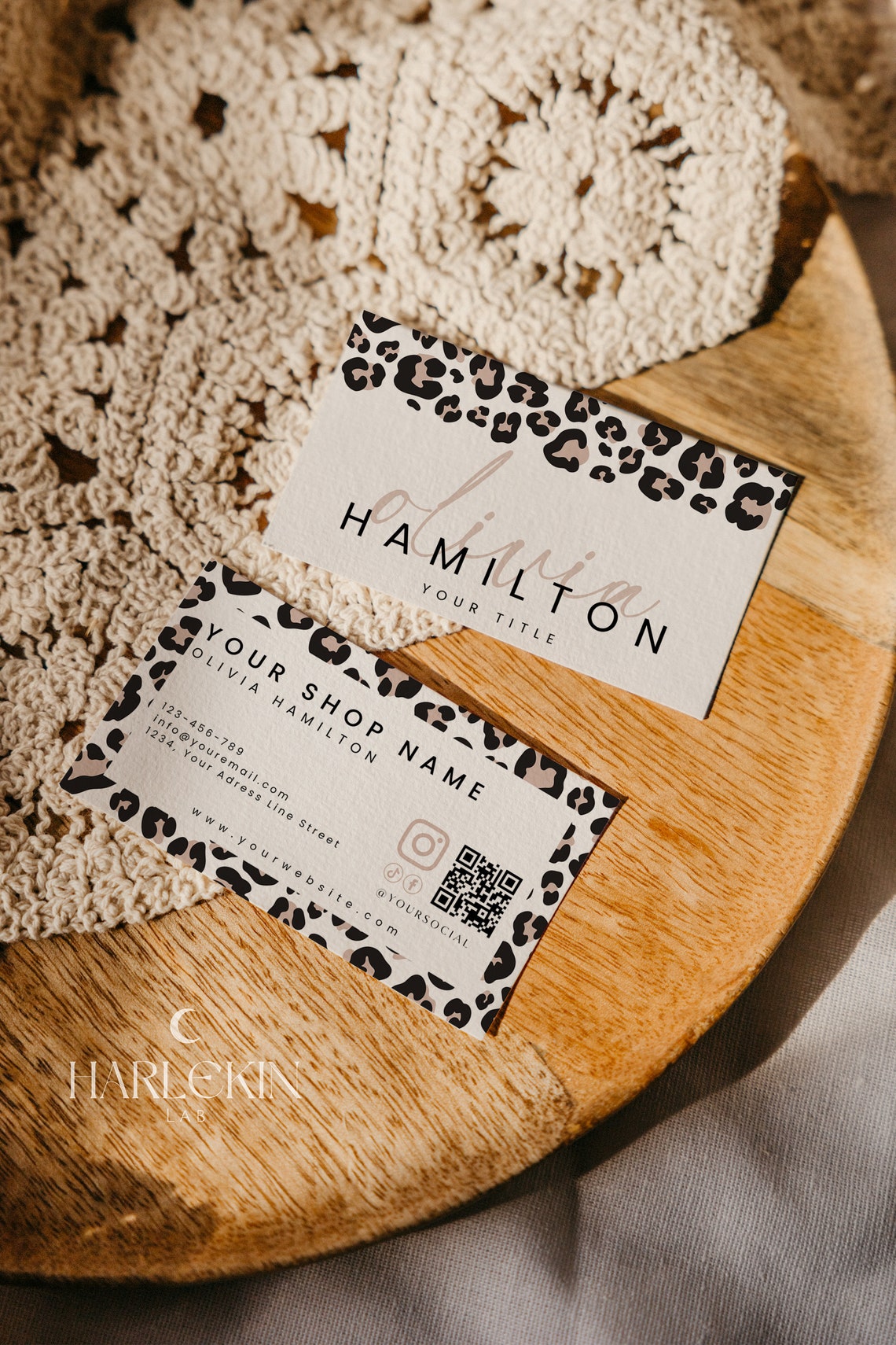 Printable Business Card With QR Code Animal Prints Name Card - Etsy