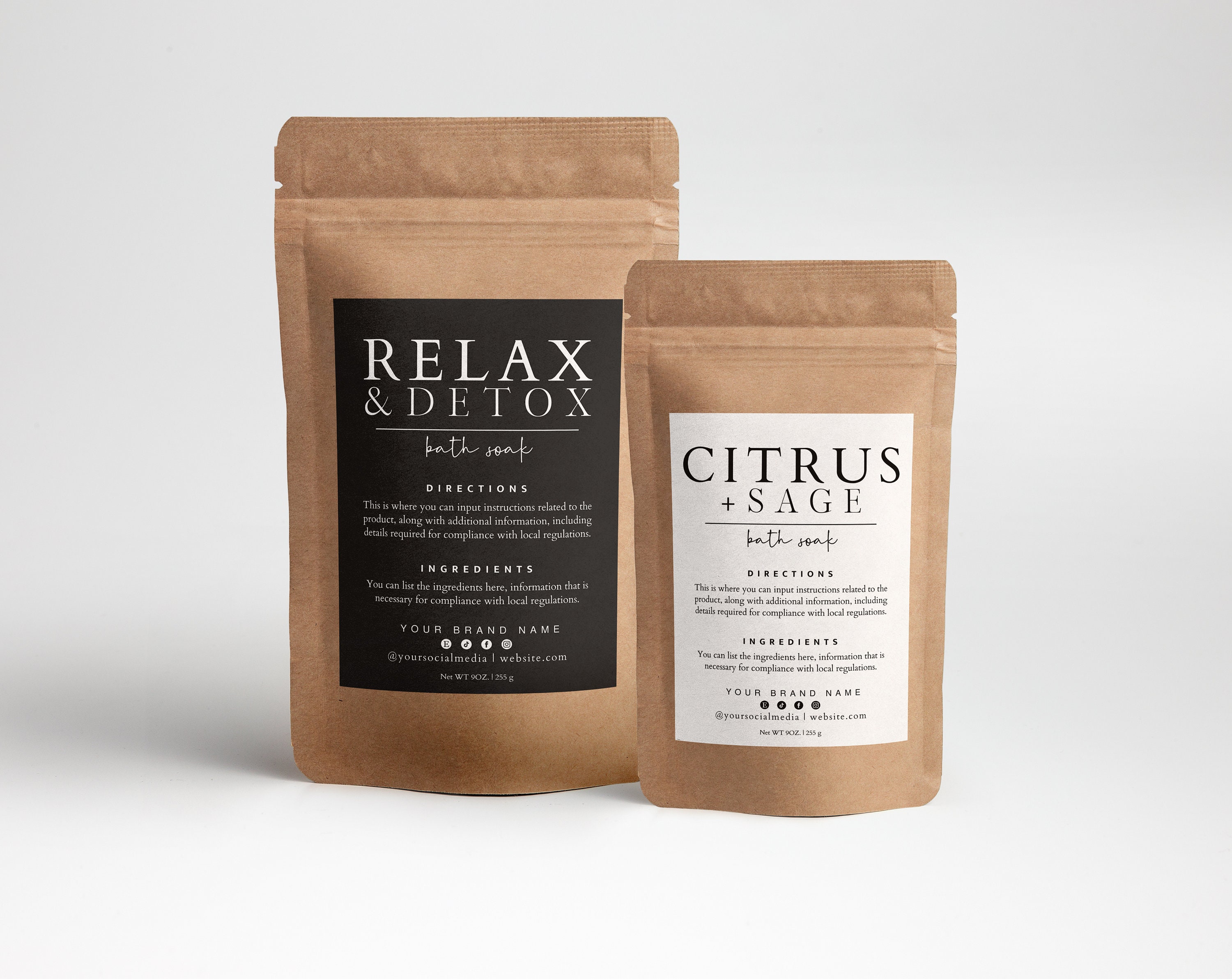 DIY Pouch Label Template, Editable Body Product Design, Tea Pouch ...