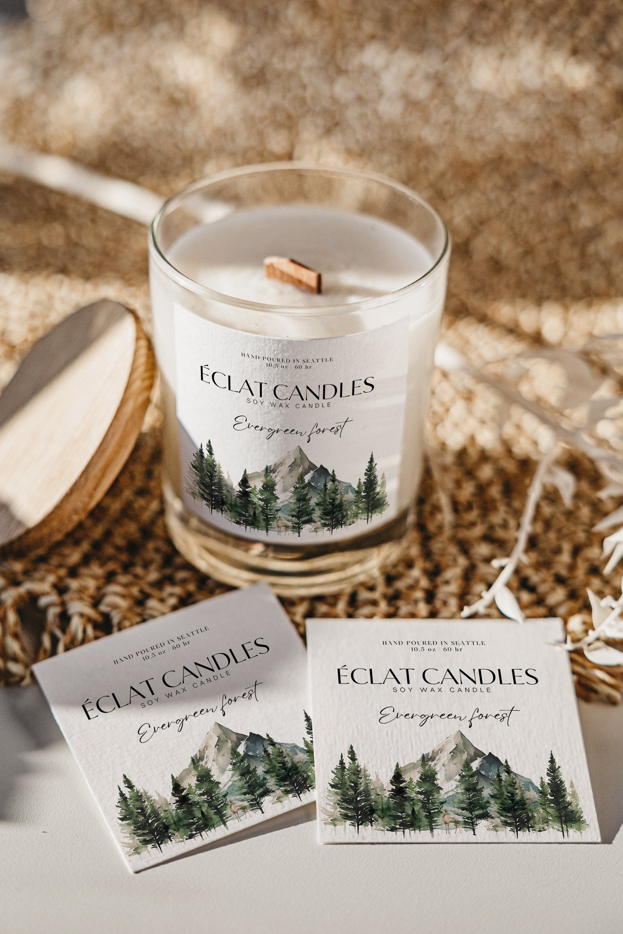 Editable Forest Candle Label, Customizable Canva Template, DIY ...