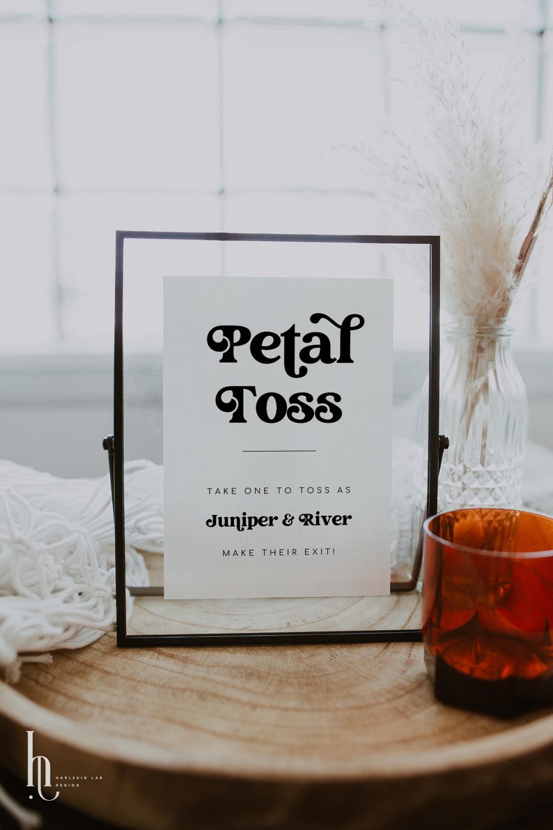 MIRAY Petal Toss Sign Template, Wedding Flower Toss Sign, Editable ...