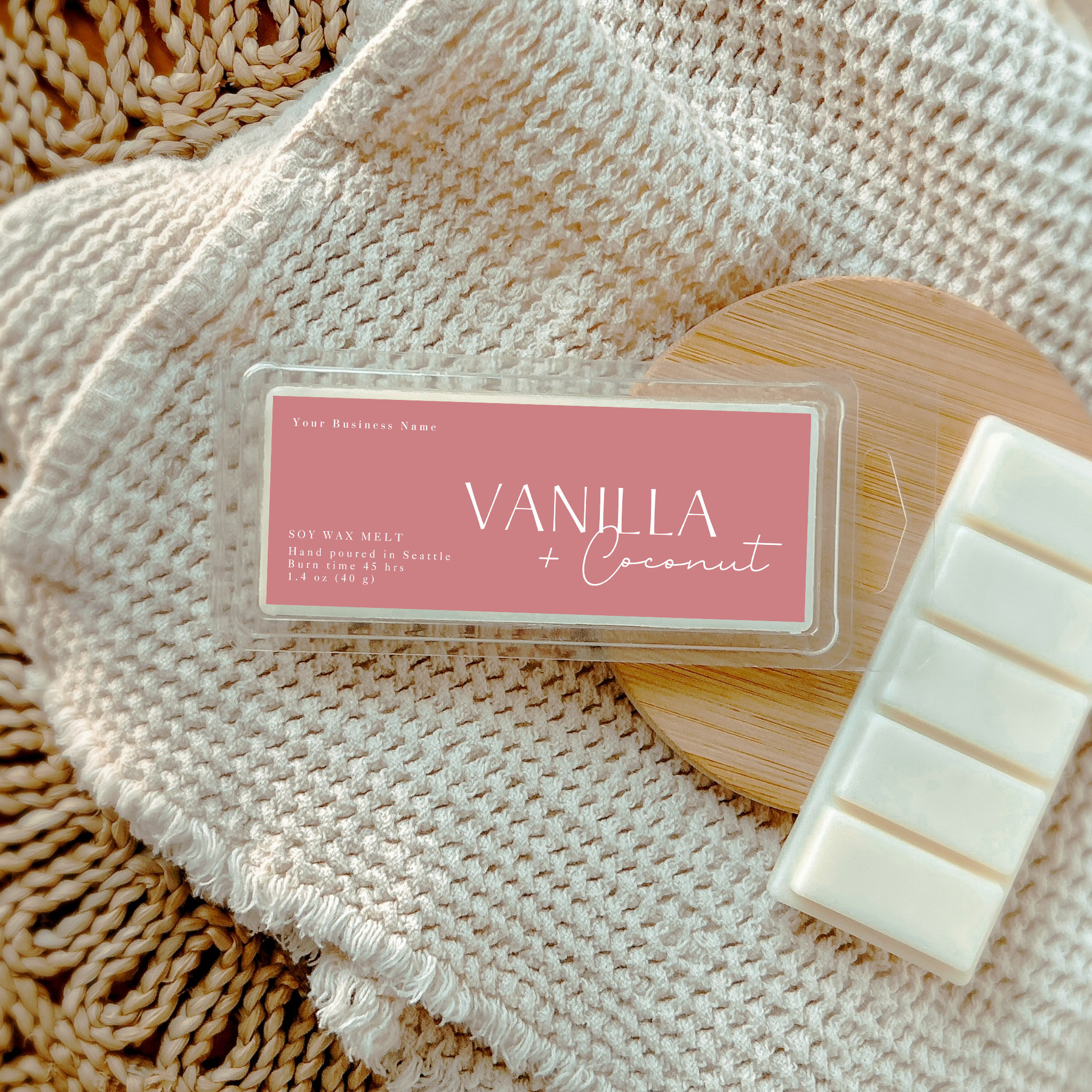 Editable Wax Melt Label Template, DIY Modern Wax Tart Sticker, Elegant ...