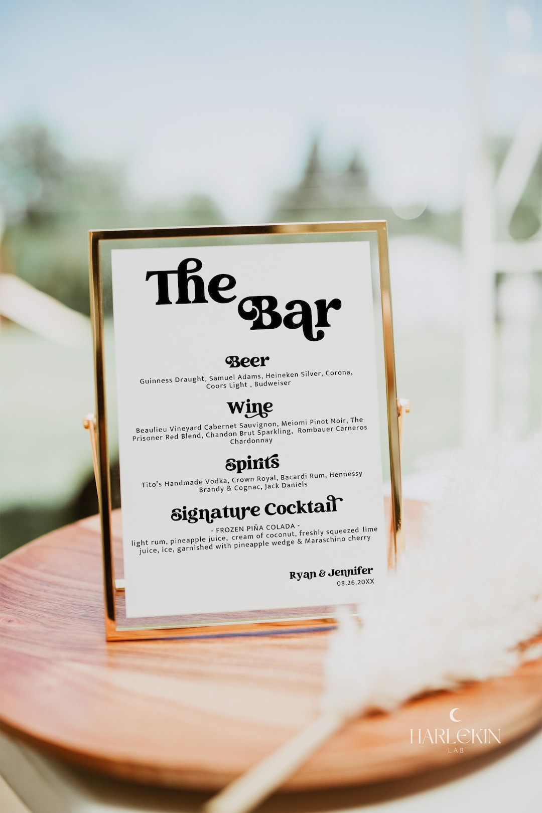 Editable the Bar Sign, DIY Wedding Bar Menu, Retro Wedding Drink Menu ...