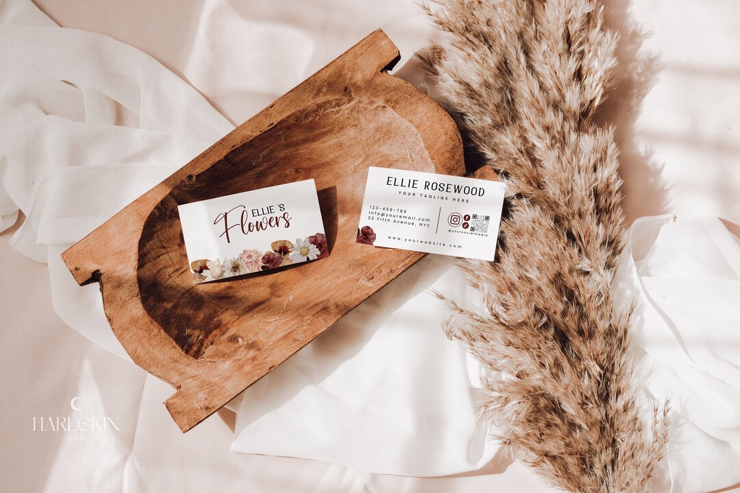 Editable Florist Business Card, Name Card Template, Instant Download ...