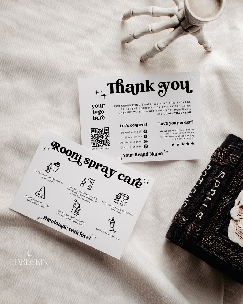Editable Room Spray Care Card Template, DIY Air Freshener Spray ...
