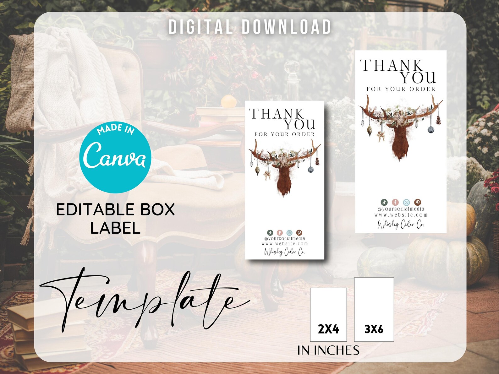 Editable Winter Box Label Template, Christmas Shipping Label Design ...