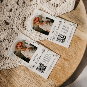 Editable College Video Montage Card Template, DIY Photo Grad Party QR ...