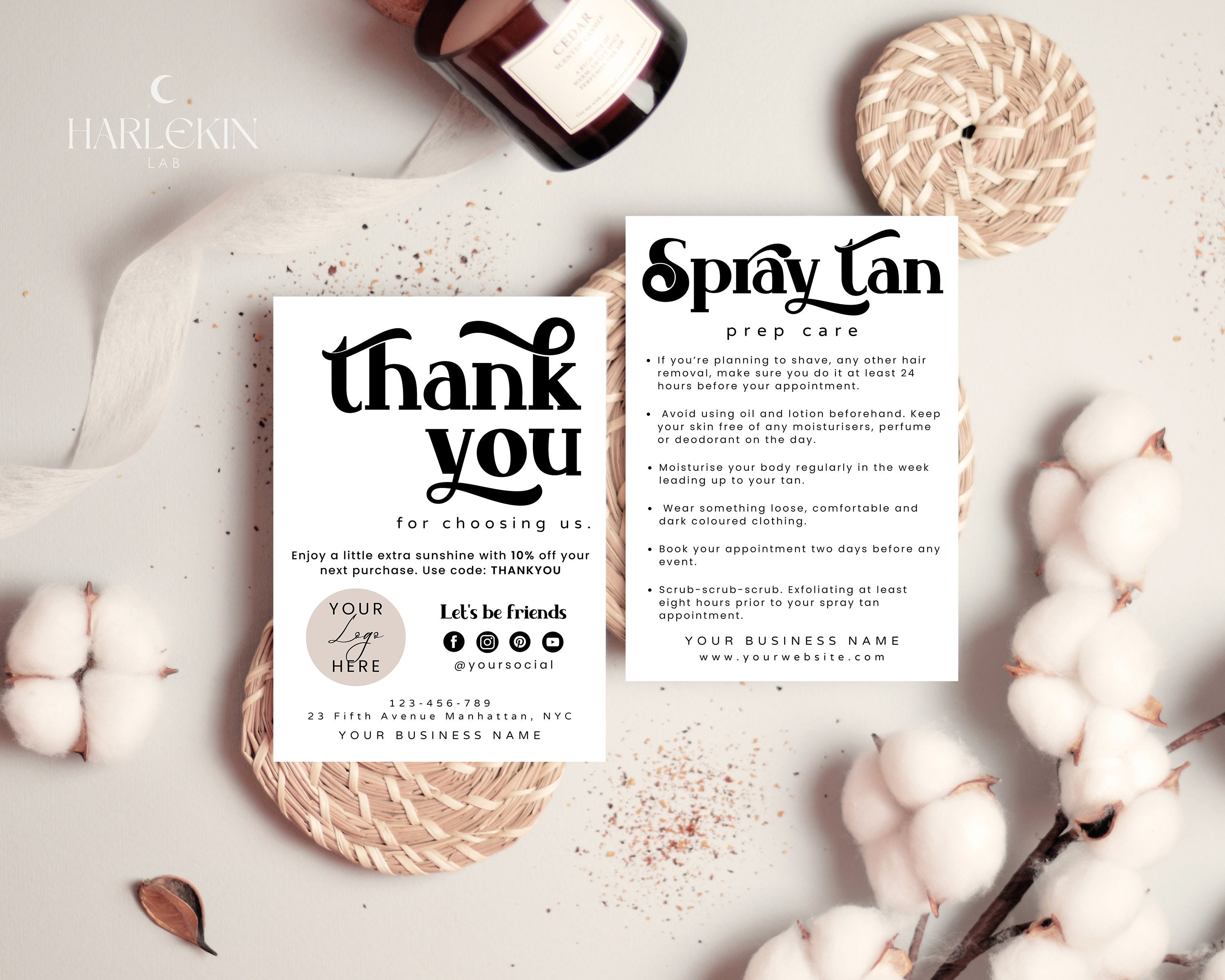 Editable Spray Tan Prep Card Template, DIY Artist Tanning Care Card ...